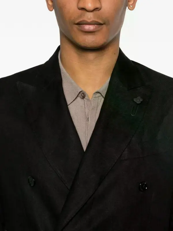 LARDINI Double-breasted Blazer - Black