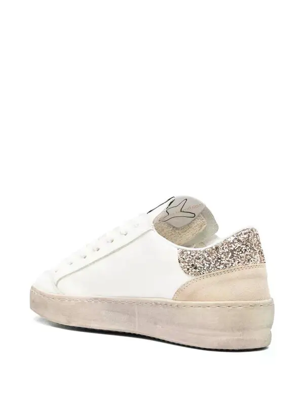 AMA-BRAND Glitter-detail Leather Sneakers - White
