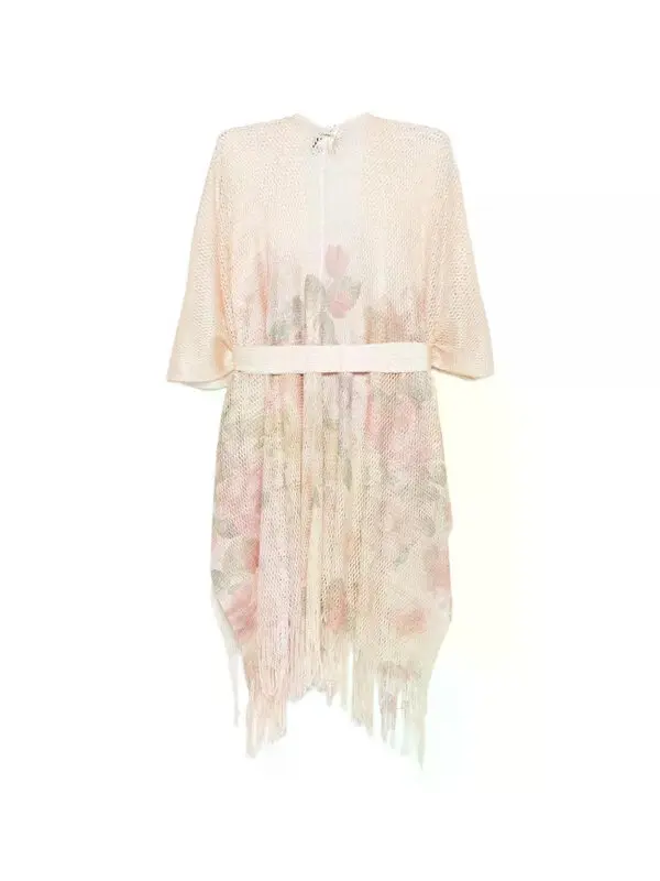 TWINSET Floral-print Fringed Beach Cover-up