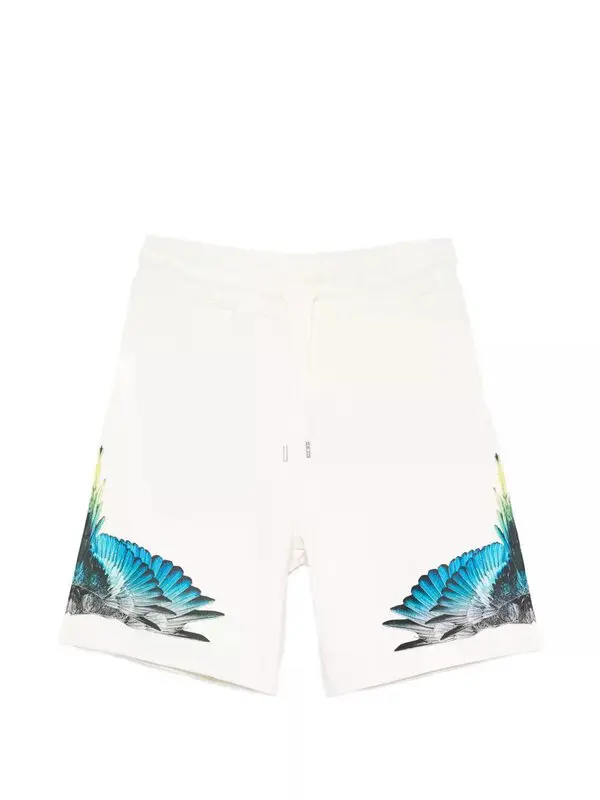 COUNTY OF MILAN Wings Print Shorts - Neutrals