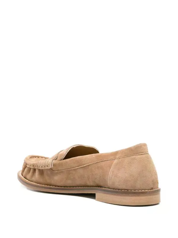 JULIE DEE Penny-strap Suede Loafers - Neutrals