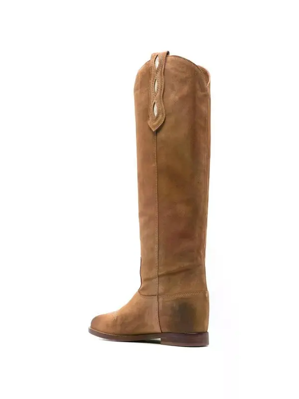 VIA ROMA 15 Embroidery Panel Boots - Brown