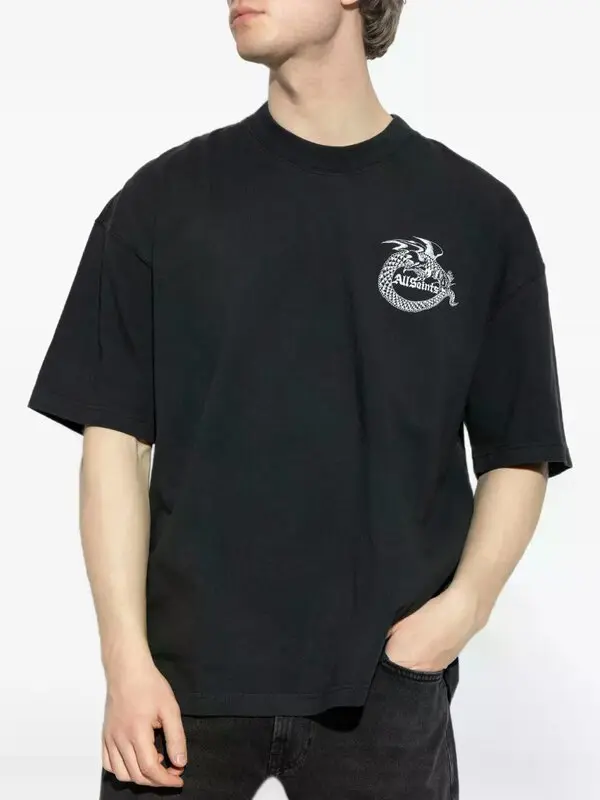 ALLSAINTS Terra Oversized Graphic-print T-shirt - Black
