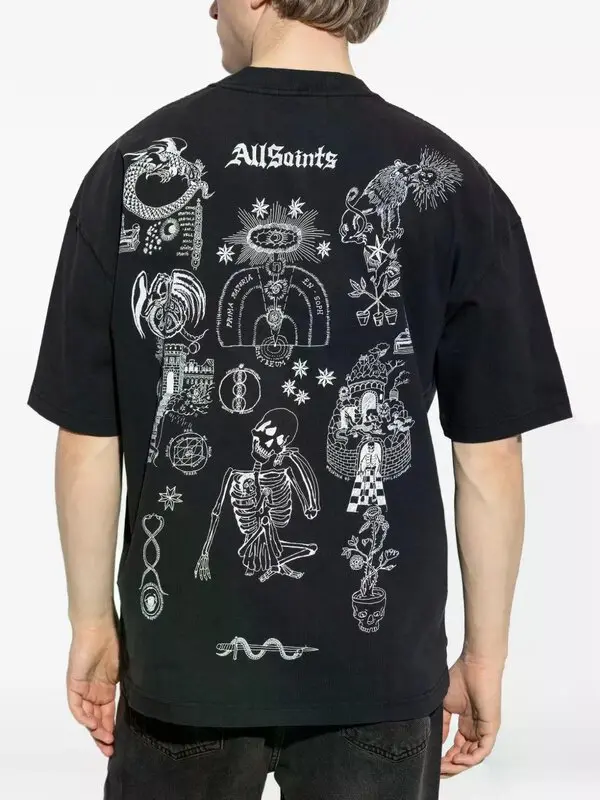 ALLSAINTS Terra Oversized Graphic-print T-shirt - Black