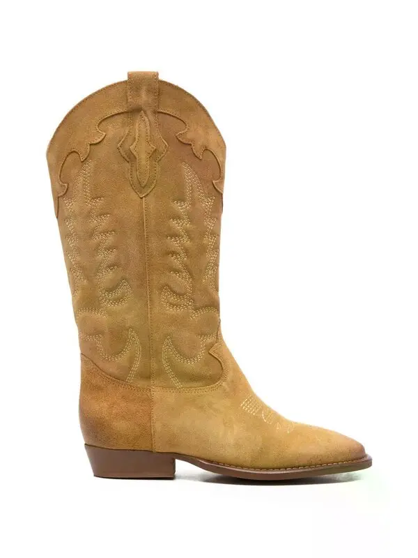 GISEL MOIRE Embroidered Cowboy Boots