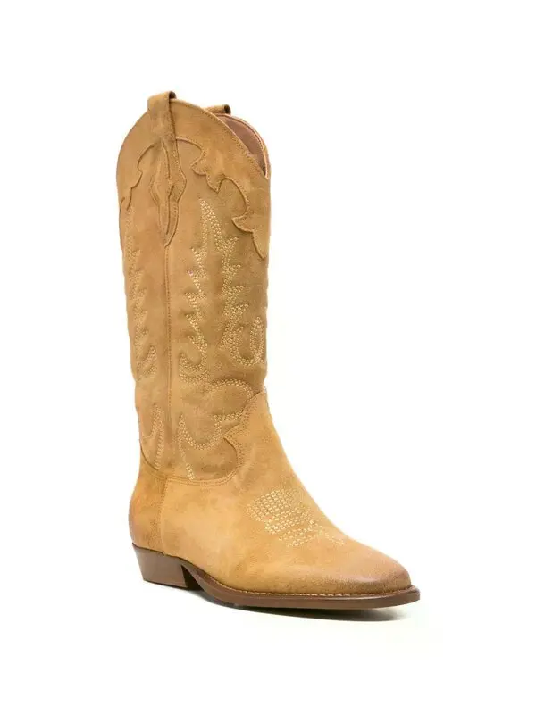 GISEL MOIRE Embroidered Cowboy Boots