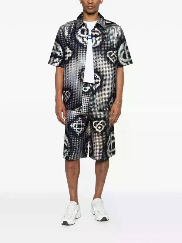 Casablanca Pearlescent Monogram Shorts - Black