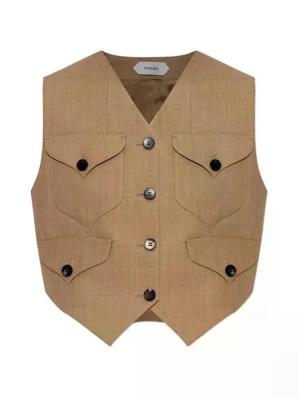 Versace Wool Waistcoat - Brown