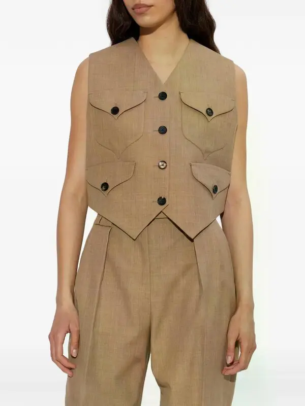 Versace Wool Waistcoat - Brown