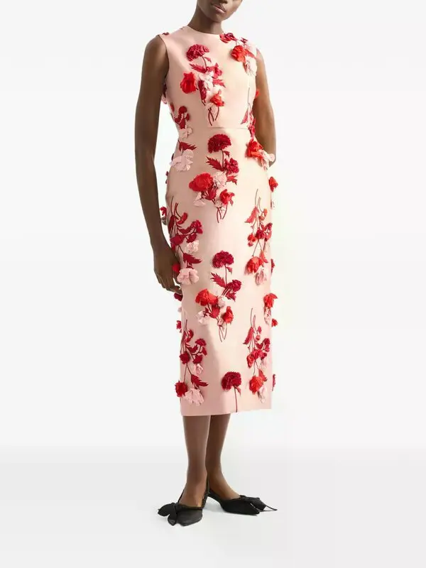 Erdem Floral Sleeveless Pencil Midi Dress