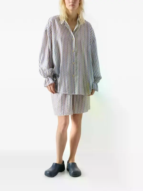 American Vintage Striped Shirt With Ruffled Cuffs