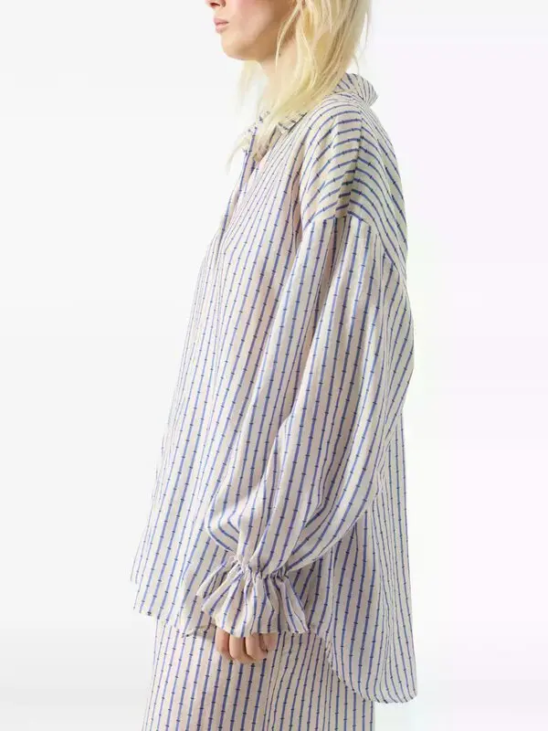American Vintage Striped Shirt With Ruffled Cuffs
