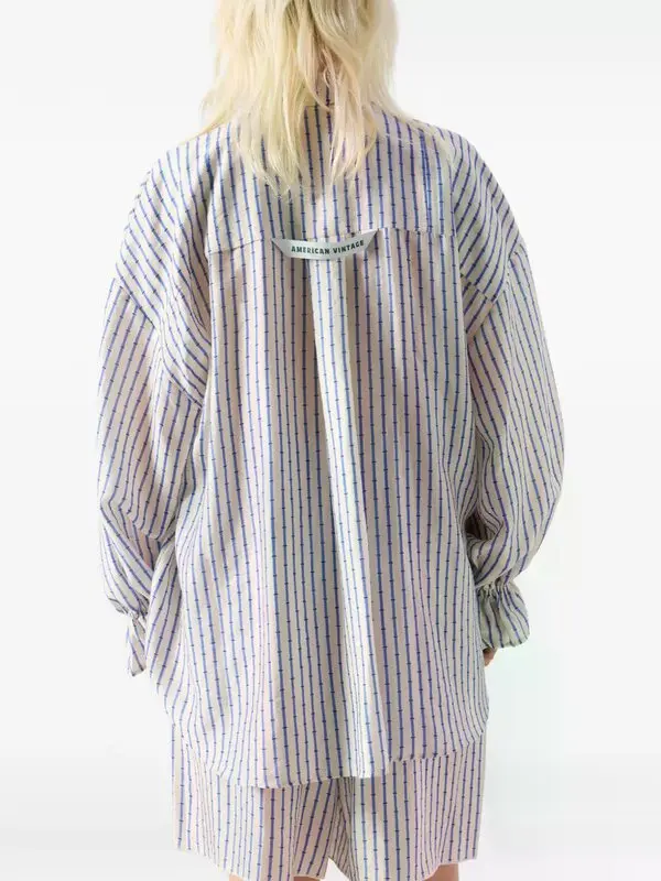 American Vintage Striped Shirt With Ruffled Cuffs