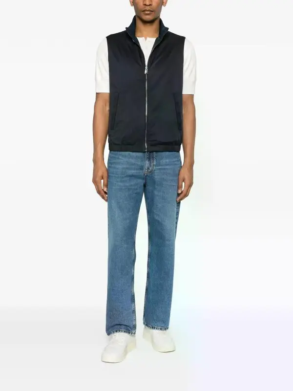 Canali Zip Sleeveless Gilet