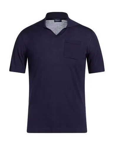 DRUMOHR Silk Blend V-neck Knit Sweater - Midnight Blue