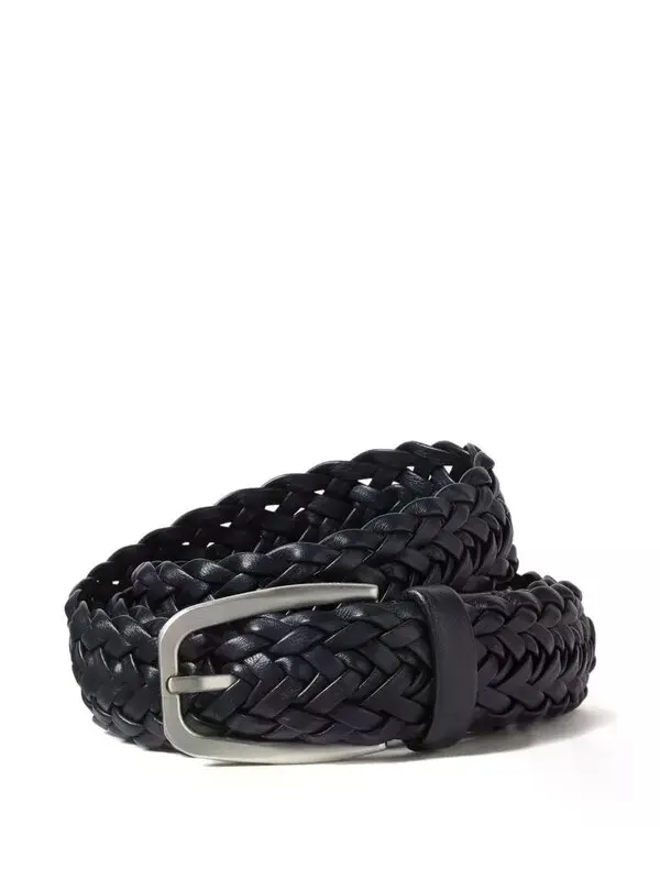 Zegna Braided Leather Belt - Blue