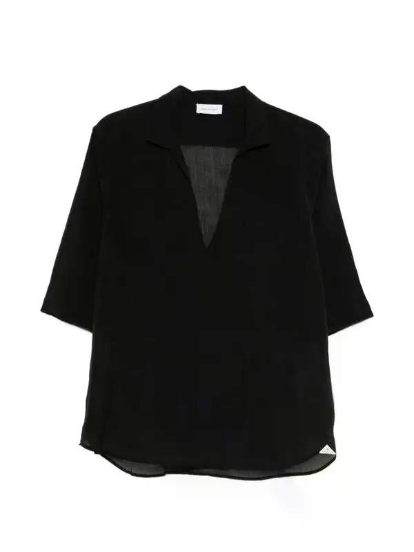 Tagliatore V-neck Shirt - Black