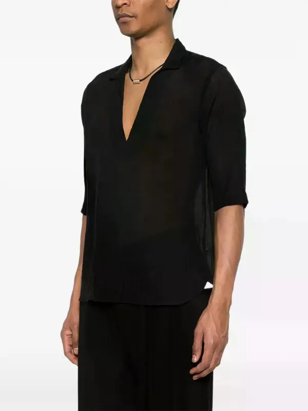 Tagliatore V-neck Shirt - Black