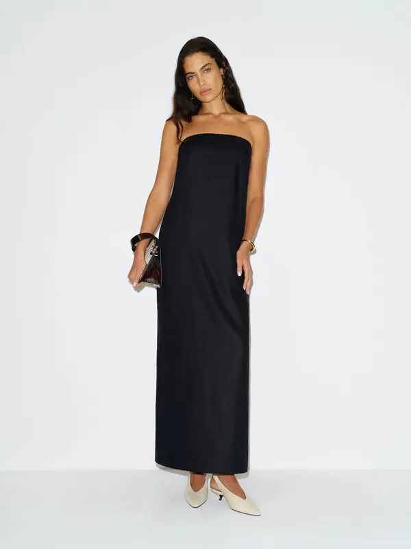 REFORMATION Tansy Linen Maxi Dress - Black