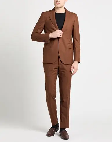 TOMBOLINI Suit Size Wool, Silk - Brown
