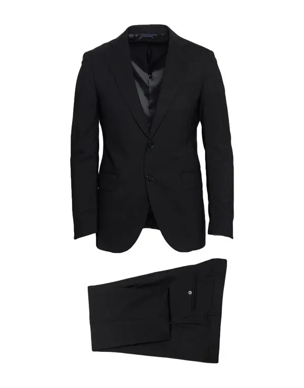 TOMBOLINI Suit Size Virgin Wool, Elastane - Black