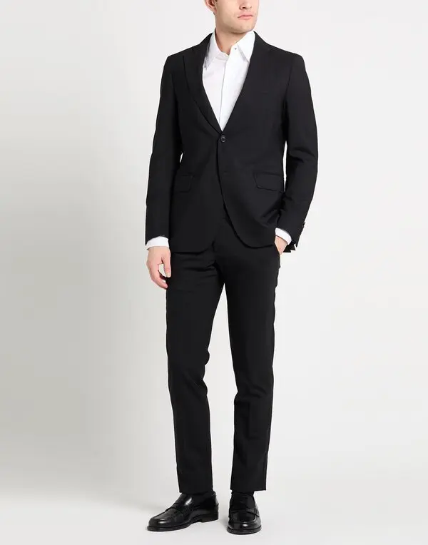 TOMBOLINI Suit Size Virgin Wool, Elastane - Black