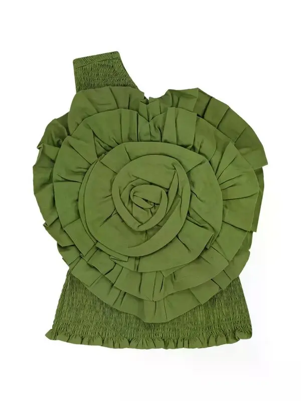 Farm Rio Ruffled One-shoulder Top