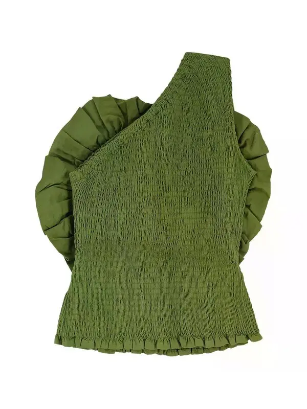 Farm Rio Ruffled One-shoulder Top