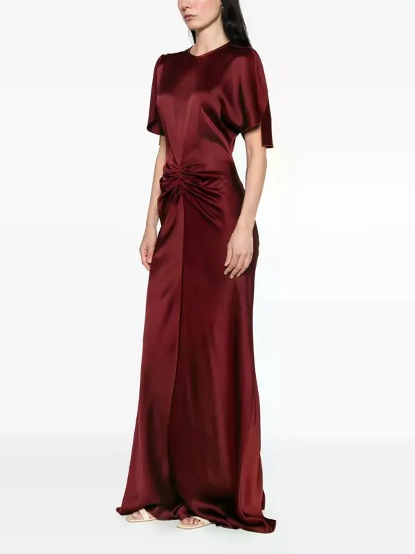 Victoria Beckham Gathered Maxi Dress - Red