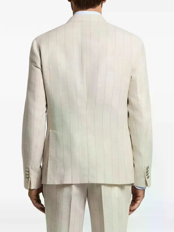 Peserico Double-breasted Striped Blazer