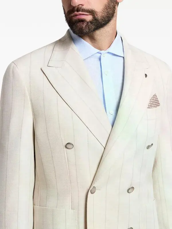 Peserico Double-breasted Striped Blazer