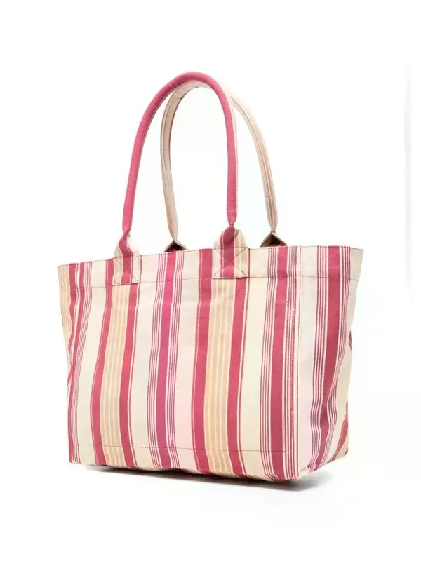 Isabel Marant Étoile Yenky Striped Tote Bag With Logo Patch - Pink