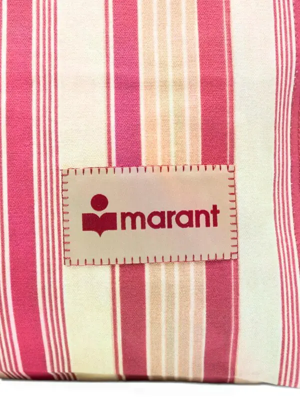 Isabel Marant Étoile Yenky Striped Tote Bag With Logo Patch - Pink