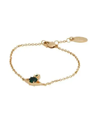 VIVIENNE WESTWOOD Brass Bracelet With Crystals And Logo - Gold