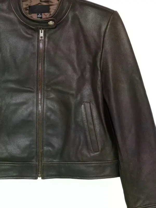 NILI LOTAN Leather Jacket - Brown