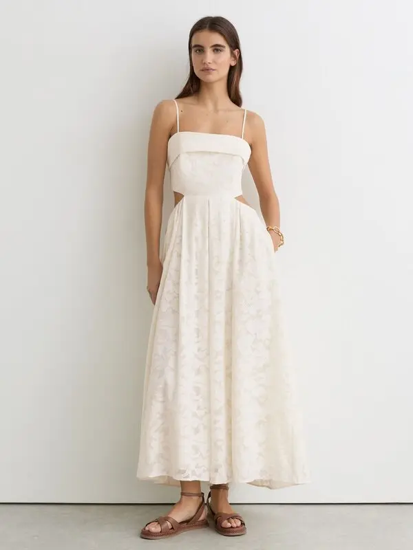 REISS Sian Cotton-blend Maxi Dress