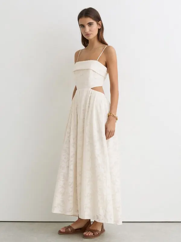 REISS Sian Cotton-blend Maxi Dress