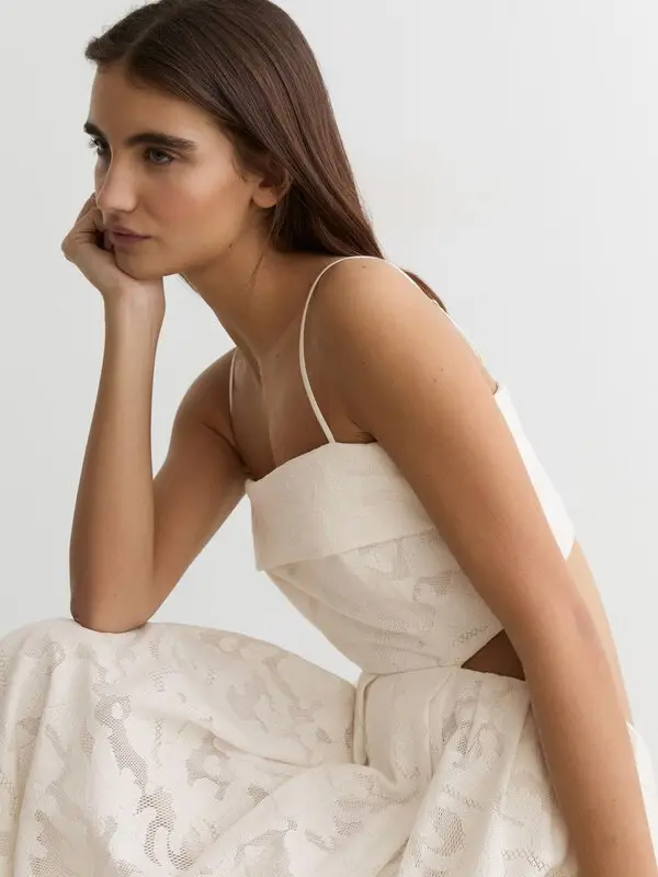 REISS Sian Cotton-blend Maxi Dress