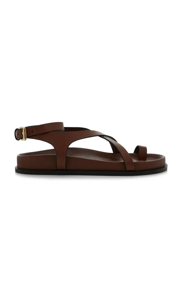 A.emery Jalen Slim Leather Sandals - Brown