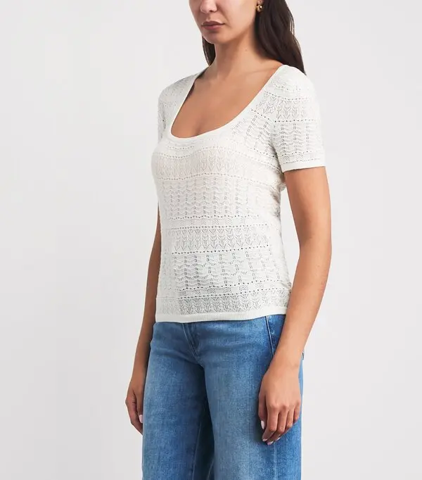 Paige Etoile Pointelle Top - Ivory