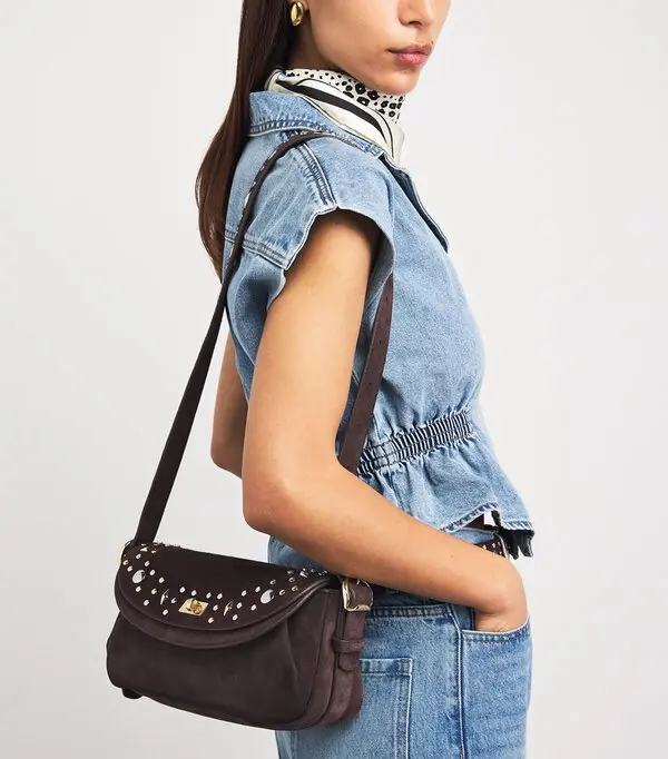 Sandro Suede Le Mambo Janys Shoulder Bag