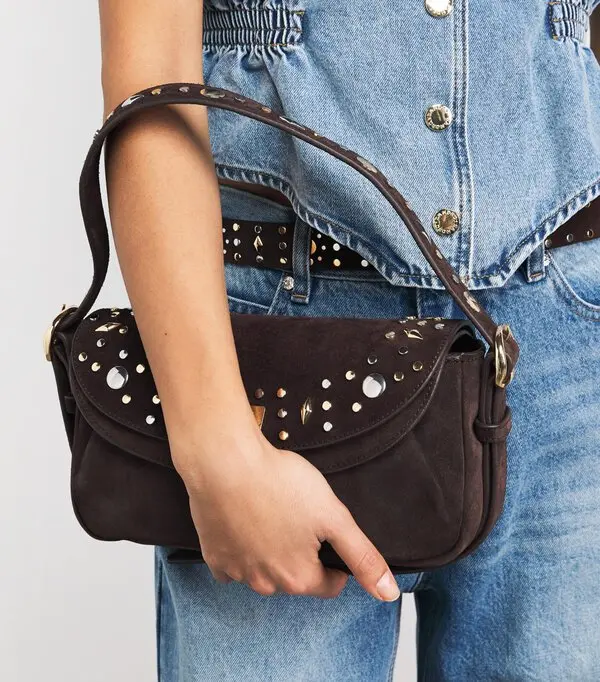 Sandro Suede Le Mambo Janys Shoulder Bag