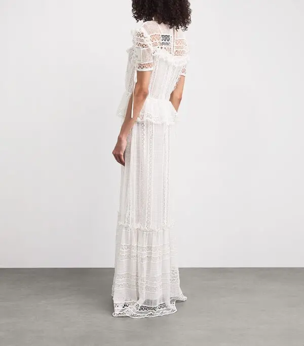 Erdem Cotton Lace Ruffle Gown