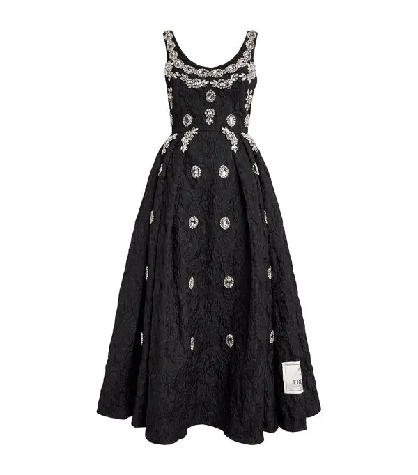 Erdem Embroidered Cloque Maxi Dress