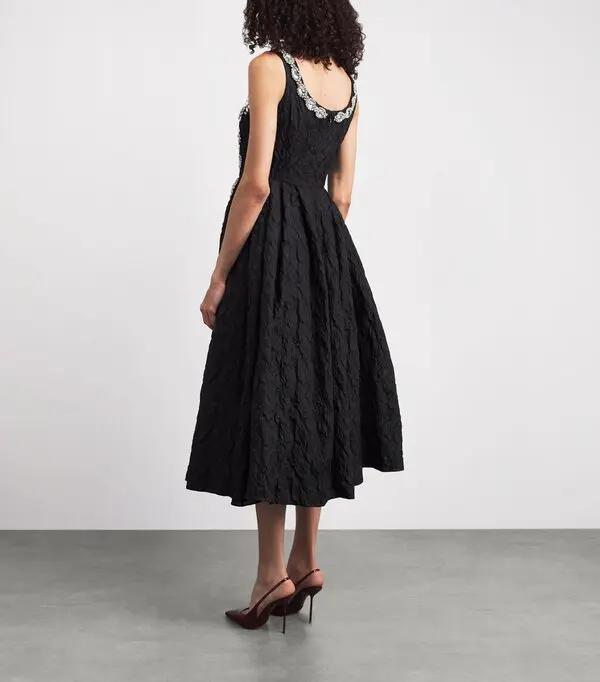 Erdem Embroidered Cloque Maxi Dress
