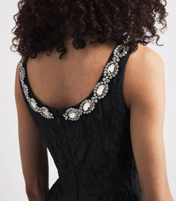 Erdem Embroidered Cloque Maxi Dress
