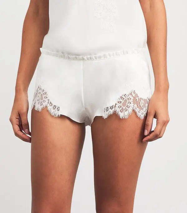 Carine Gilson Silk Lace-trim Julia Shorts