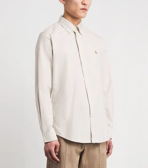 Polo Ralph Lauren Custom Fit Stripe Oxford Shirt - Beige