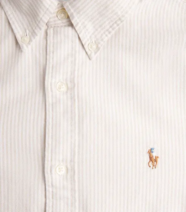 Polo Ralph Lauren Custom Fit Stripe Oxford Shirt - Beige