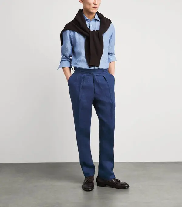 Polo Ralph Lauren Linen Herringbone Suit Trousers